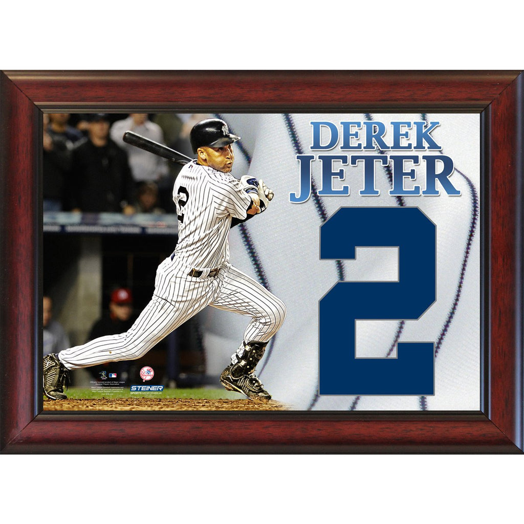 Derek Jeter 2 Jeter Number Framed 11x14 Collage (Actual Cloth Number ...