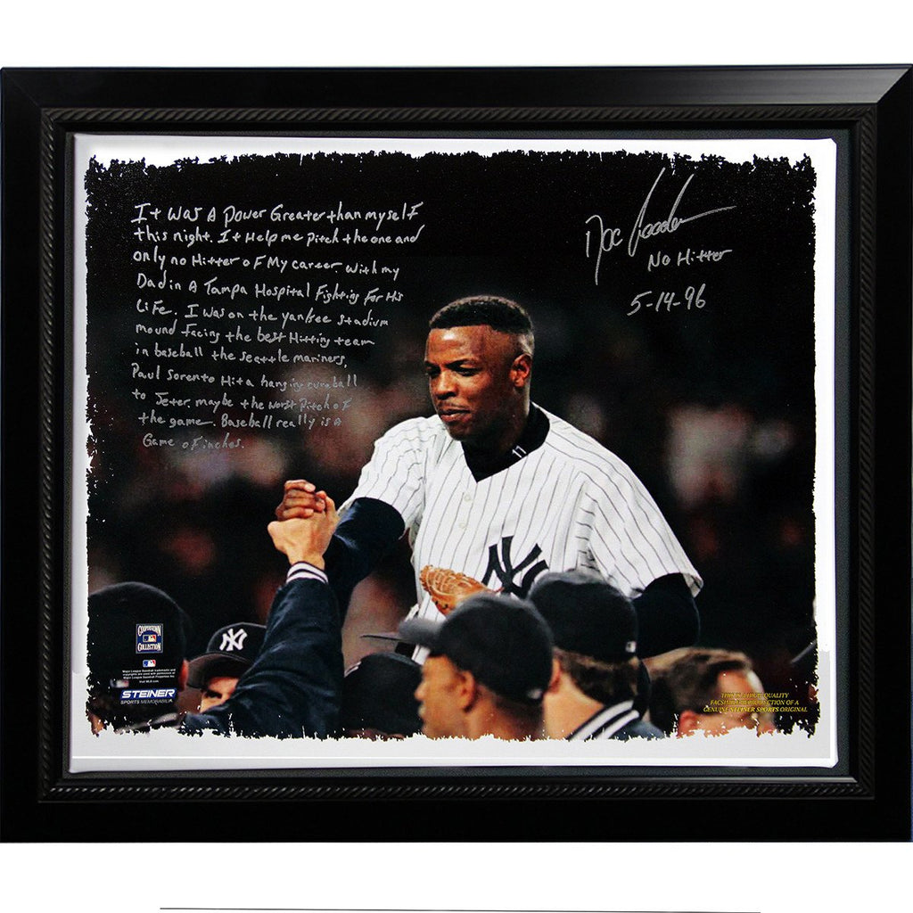 Doc Gooden Facsimile Yankees No-Hitter Story Stretched Framed 22x26 St ...