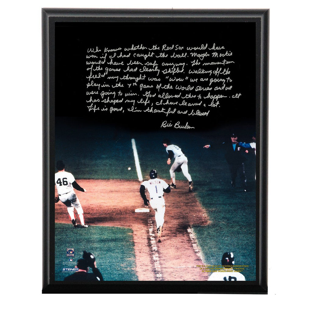 Bill Buckner Facsimile 86 World Series Error Metallic 8x10 Story Plaqu ...