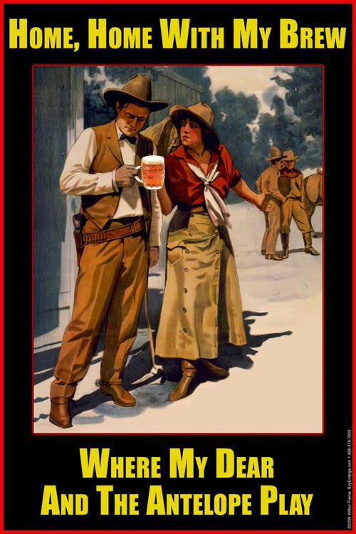 Home Home with my Bre Where My Dear & the Antelope play 28x42 Giclee o ...