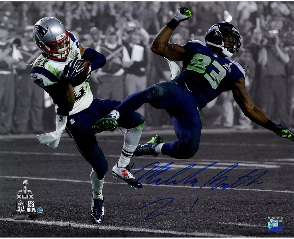 Malcolm Butler Signed Superbowl 49 INT Spotlight 16x20 Photo — Birds ...